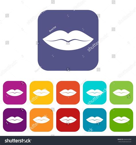 Female Lips Icons Set Stock Vector Royalty Free 684042898 Shutterstock