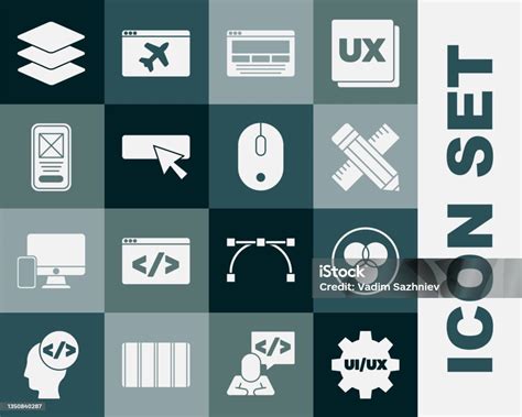 Uiまたはuxのデザインrgbとcmykカラーミキシング交差ルーラー鉛筆レイヤーとコンピュータマウスアイコンを設定しますベクトル Cmyk