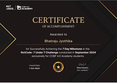 jyothika bhatraju on linkedin key nxtwave ccbp4 certification