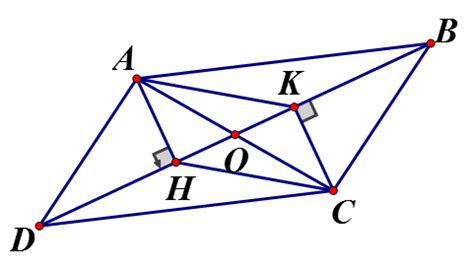 Cho hình bình hành ABCD Từ A và C kẻ AH và CK cùng vuông góc với đường
