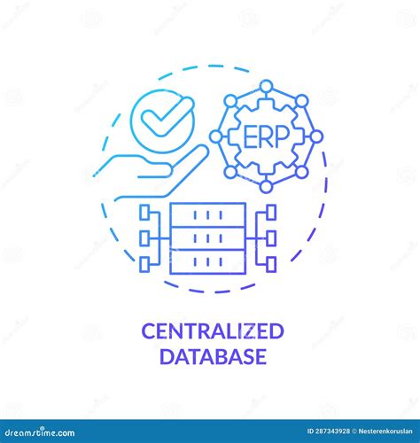 2d Gradient Centralized Database Line Icon Concept Stock Vector