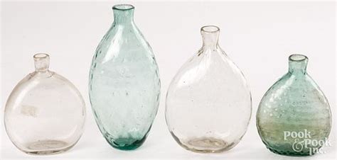 Four Blown Glass Flasks 19th C Sold At Auction On 28th February