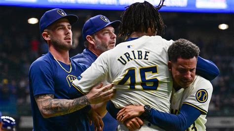 Brewers Vs Rays Four Suspended After Mlb Benches Clearing Brawl