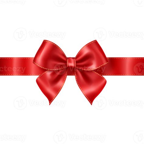 AI Generated Red Ribbon Bow On Isolated Background Created With