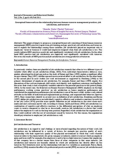 Pdf Conceptual Framework On The Relationship Between Human Resource