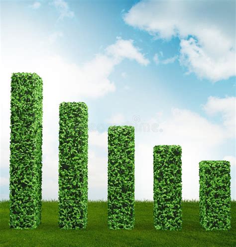 Green Ecological Growth Concept 3d Rendering Stock Illustration