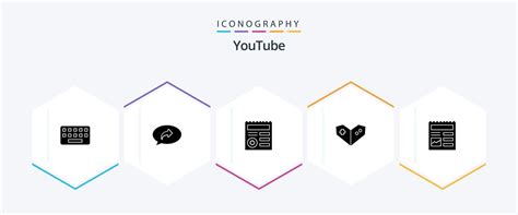 Youtube Glyph Icon Pack Including Ui Document Basic Playstation Gamepad Vector