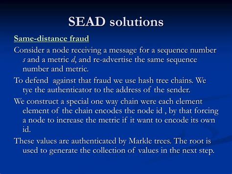 Ppt Sead Secure Efficient Distance Vector Routing For Mobile Wireless Ad Hoc Networks