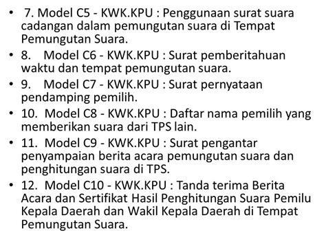 Contoh Formulir Model C Kwk Kpu Seputar Model