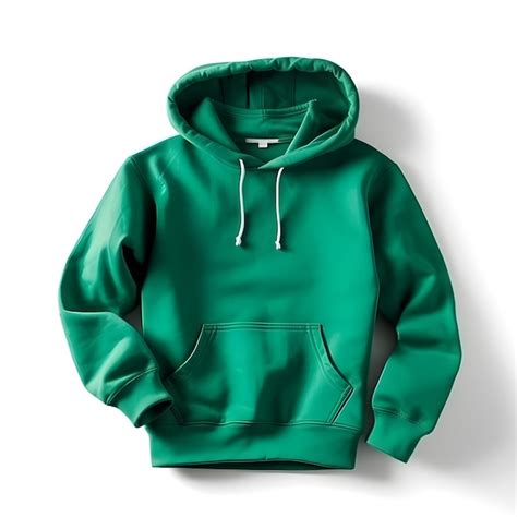 Premium Ai Image Green Hoodie Mockup On White Background Generative Ai