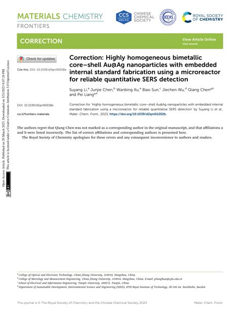 Pdf Correction Highly Homogeneous Bimetallic Coreshell Auag