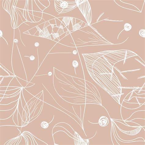 Seamless Floral Linear Pattern With Leaves 20977577 Vector Art At Vecteezy