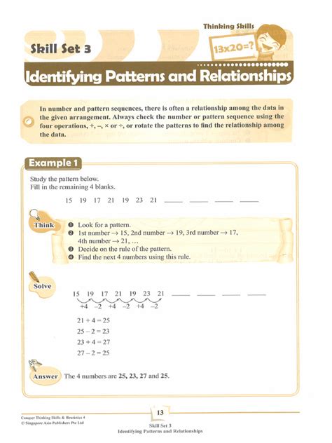 Skill Set 3 Identifying Patterns And Relationships Pdf
