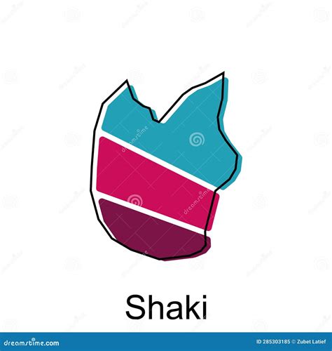 Shaki City Republic Of Azerbaijan Map Vector Illustration Vector Template With Outline Graphic