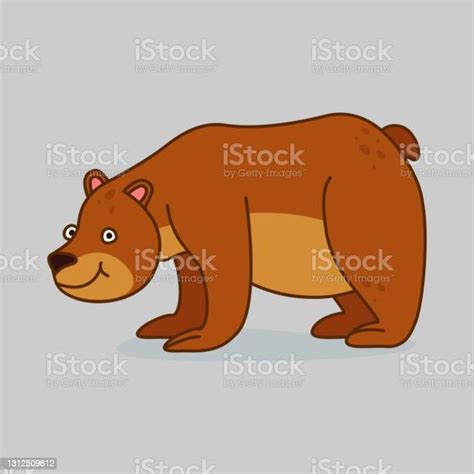 만화 스타일의 재미있는 곰 캐릭터 플랫 아이 그래픽 격리된 벡터 그림입니다 0명에 대한 스톡 벡터 아트 및 기타 이미지 0명