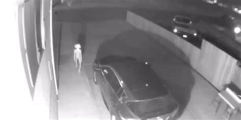 Home Security Camera Shows Alien Lurking In Driveway And The Internet