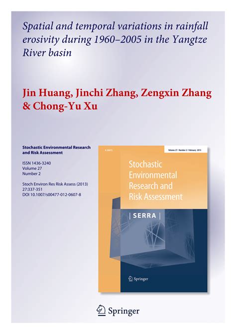 Pdf Spatial And Temporal Variations In Rainfall Erosivity During 19602005 In The Yangtze