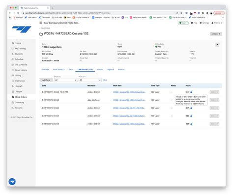 Maintenance Billing Flight Schedule Pro