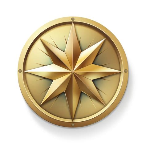 Premium Photo Golden Compass On A White Background