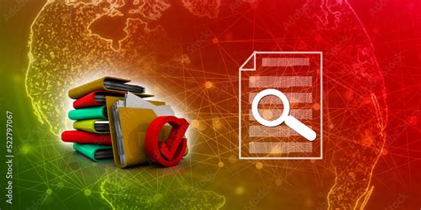 3d Illustration Checkbox Tick With Folder Stock Illustration Adobe Stock