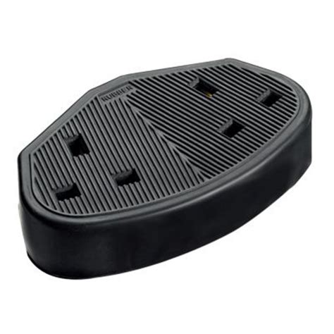 Rubber Trailing Socket 2 Gang Black