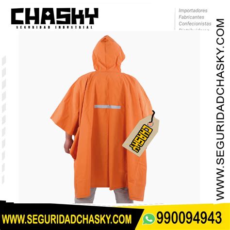 Poncho De Pvc Naranja Sikurnost Articulos De Seguridad Industrial CHASKY EPP Calzado