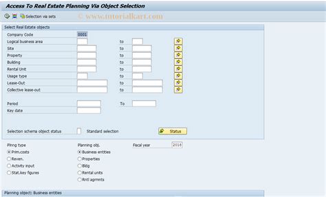 FOP SAP Tcode Display Real Estate Planning