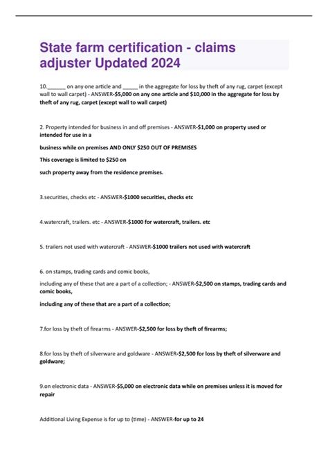 State Farm Certification Claims Adjuster Updated 2024 State Farm Stuvia Us