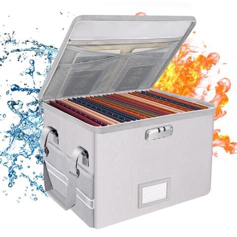 Large Fireproof Box With Lock Collapsible Portable Home Office Safe Box With Handle File