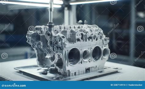 3d Printed Engine Block Model On A Table Royalty Free Stock Image 338714914