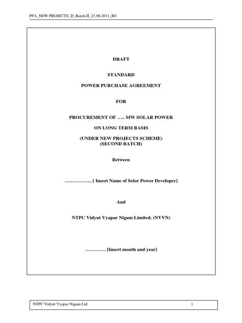 Ppa Format India Pdf Invoice Solar Power