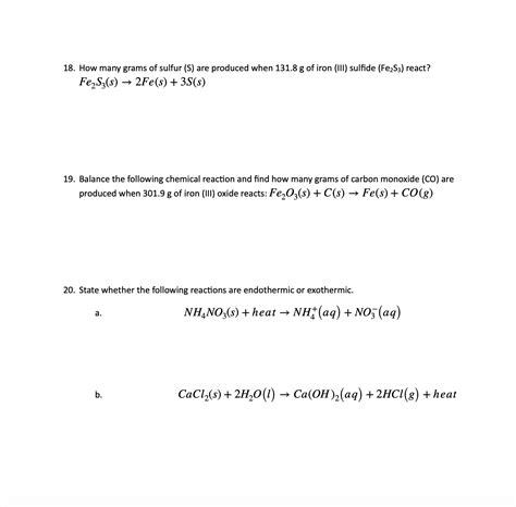 Solved 18 How Many Grams Of Sulfur S Are Produced When Chegg