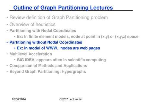 Cs Applications Of Parallel Computers Graph Partitioning Ppt