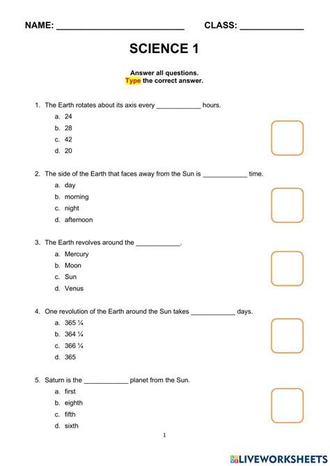 Online Sba1 Science Year 6 2022 Worksheet Live Worksheets Worksheets Library