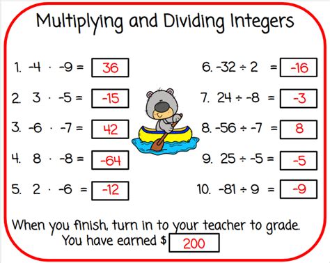 Integer Review 7th Grade Quiz Wayground