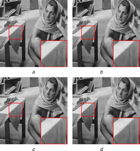 denoising results on image barbara when the noise level is τ 30 a