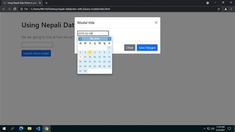 Using Nepali Date Picker In A Modal Popup Sajan Maharjan