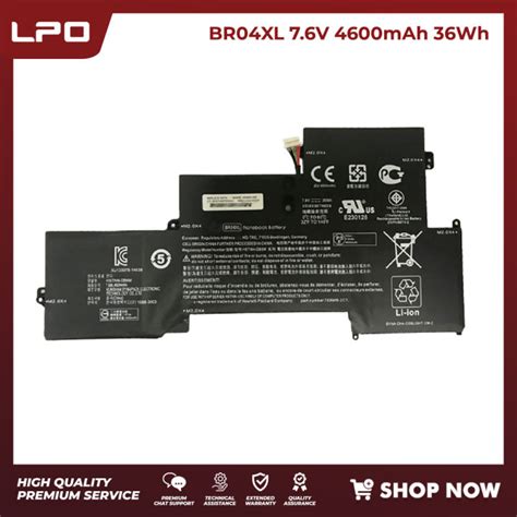 LPO Laptop Battery BR XL V MAh Wh Compatible With HP EliteBook Folio Series