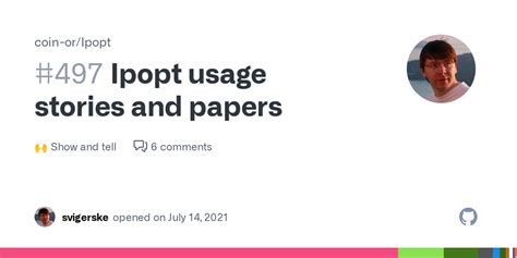 ipopt usage stories and papers · coin or ipopt · discussion 497 · github