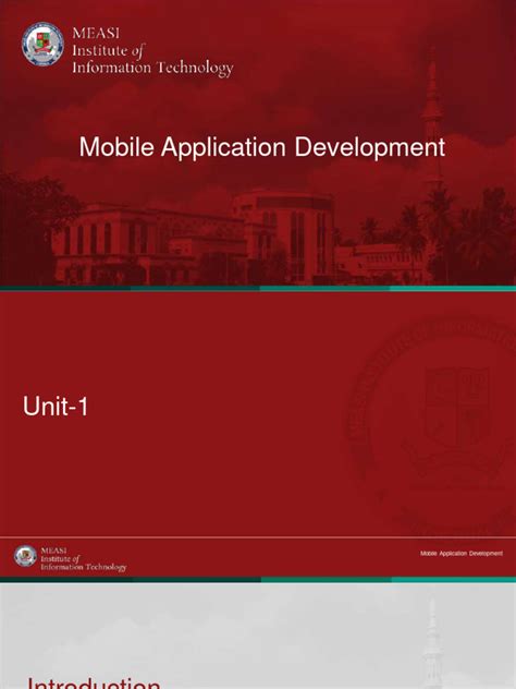 Introduction Mad Unit 1 Pdf Mobile App Application Software