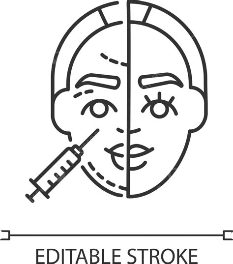 Skin Injections Linear Icon Dermal Shop Lip Filler Vector Dermal Shop