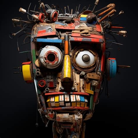 La Escultura Es Una Figura Humana Hecha íntegramente Con Materiales