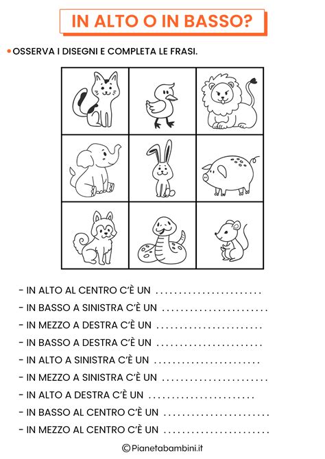 In Alto E In Basso Schede Didattiche Per Bambini PianetaBambini It
