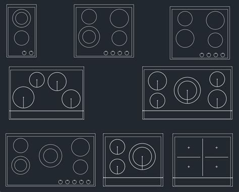 Ceramic Cooktop Cad Block Cadblocks Hub For Industrial Design