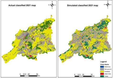 Difference between simulated and actual 2021 LULC map | Download ...