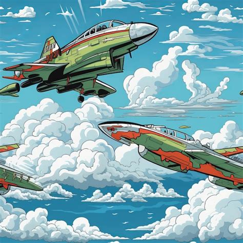 Premium Photo Airplanes Flying In The Sky With Clouds In The Background