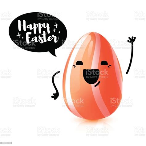 행복 한 부활절에 대 한 템플릿 디자인 배너입니다 감정적인 Emoji와 오렌지 행복 계란 부활절에 대 한 초대 벡터입니다 공예에
