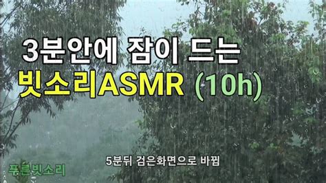 3분안에 잠이 드는 빗소리asmr 몸과 마음이 편안해지는 빗소리 Youtube