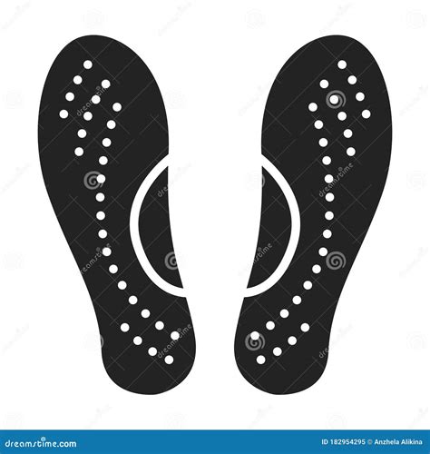 Orthopedic Insoles Black Glyph Icon Orthotic Arch Support Isolated