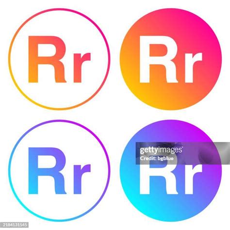 Letter R Uppercase And Lowercase Round Icons With Color Gradients High Res Vector Graphic